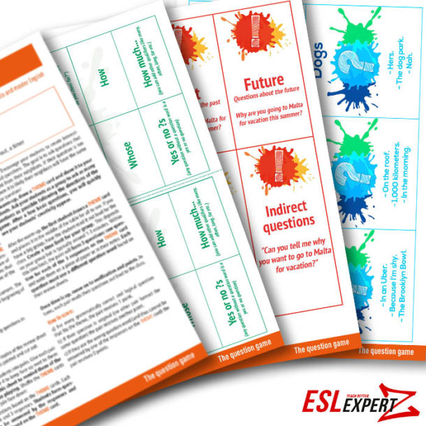English questions activity - The Question Game - ESL Expertz