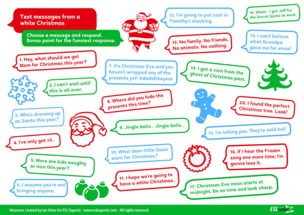 Christmas Game : Christmas SMS - ESL Expertz
