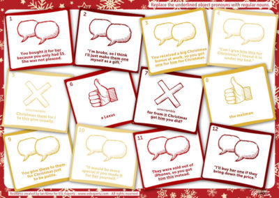 Christmas grammar game object pronouns - ESL Expertz