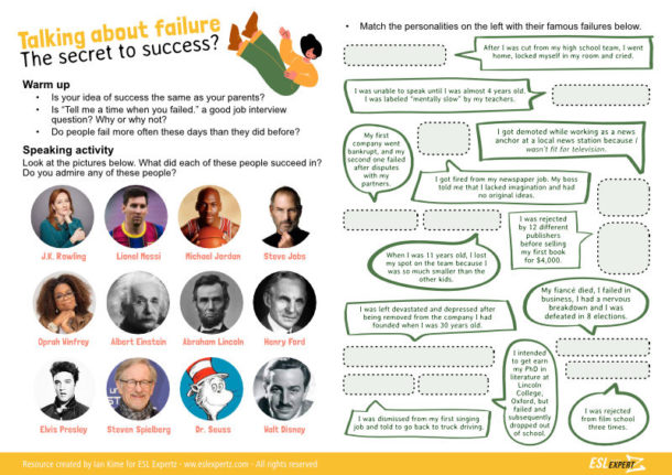 Talking About Failure: The Secret to Success? - ESL Expertz