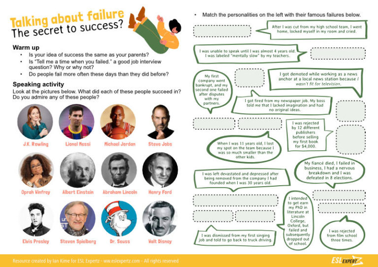 Talking About Failure: The Secret to Success? - ESL Expertz