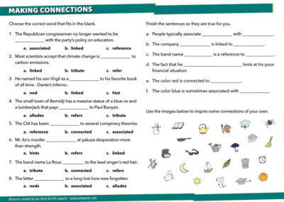 Vocabulary for Making Connections - ESL Expertz