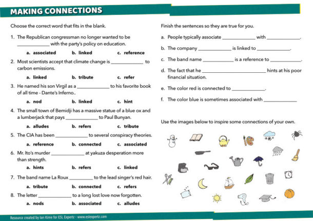 Vocabulary for Making Connections - ESL Expertz