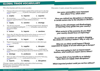 Global Trade Vocabulary - ESL Expertz
