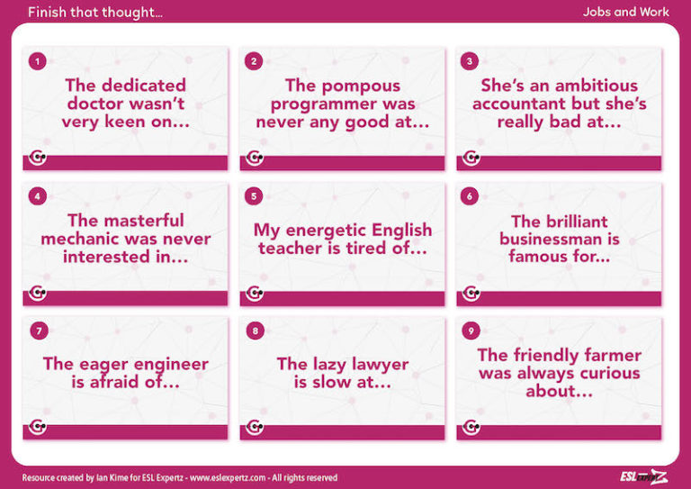 Jobs and Work ESL Activities Games and Lessons - ESL Expertz