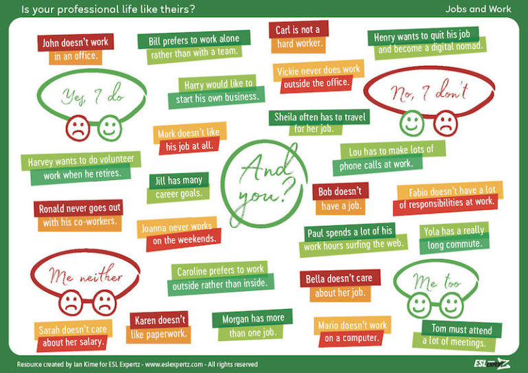 Jobs and Work ESL Activities Games and Lessons - ESL Expertz