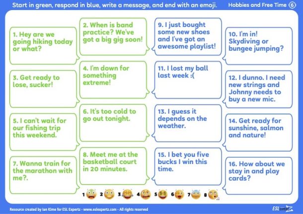 Hobbies & Free Time ESL Activities Games and Lesson Plans