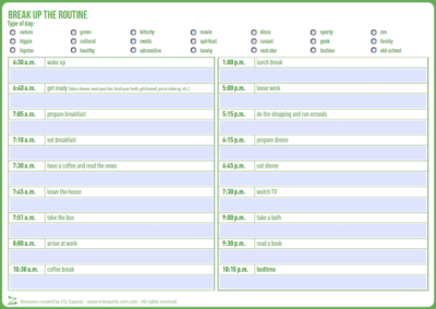 Break Up the Routine - ESL Expertz