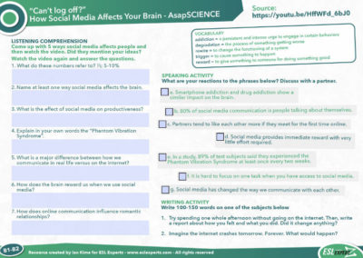 Discussion Worksheet Social Media - ESL Expertz