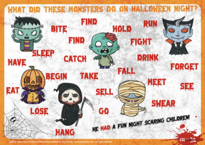 Halloween ESL Activity with Irregular Verbs - ESL Expertz