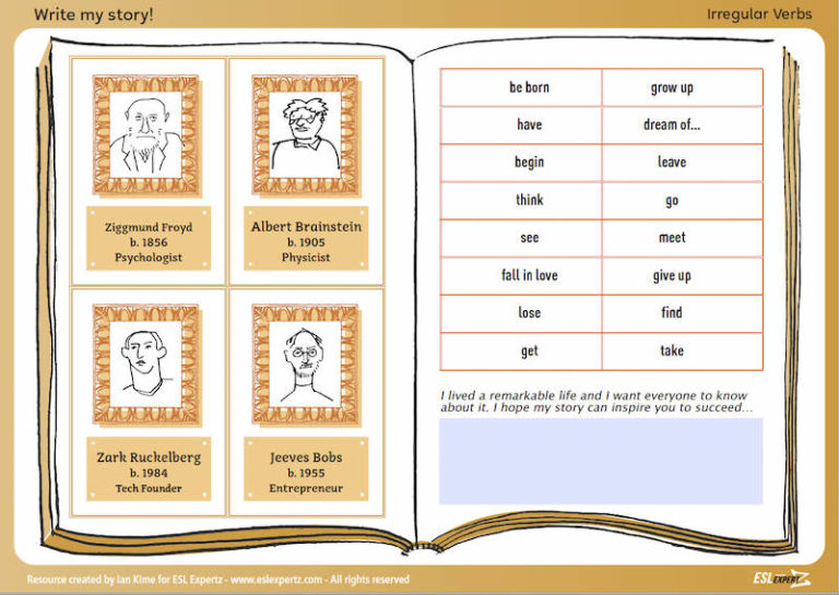 Irregular Verbs for Biography - ESL Expertz