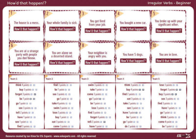 Irregular Verbs ESL Activities Games and Lessons - ESL Expertz