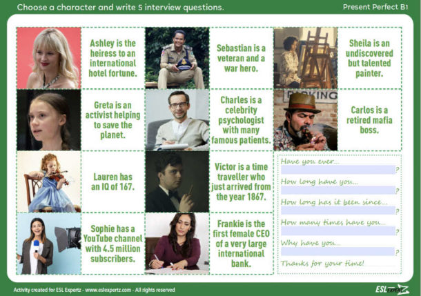 Present Perfect Interview Questions - ESL Expertz