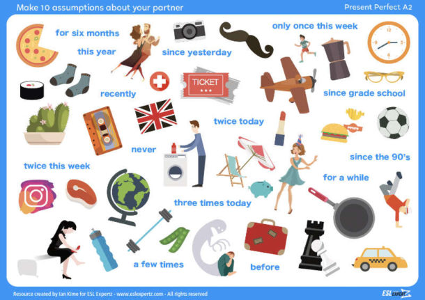 Present Perfect ESL Activities Games and Lessons - ESL Expertz