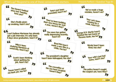 Present Perfect ESL Activities Games and Lessons - ESL Expertz