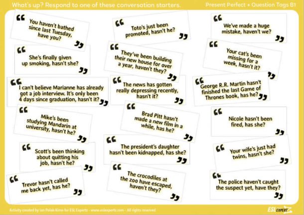 Present Perfect ESL Activities Games and Lessons - ESL Expertz