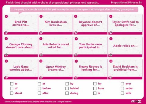 Prepositional Phrases Activity - ESL Expertz