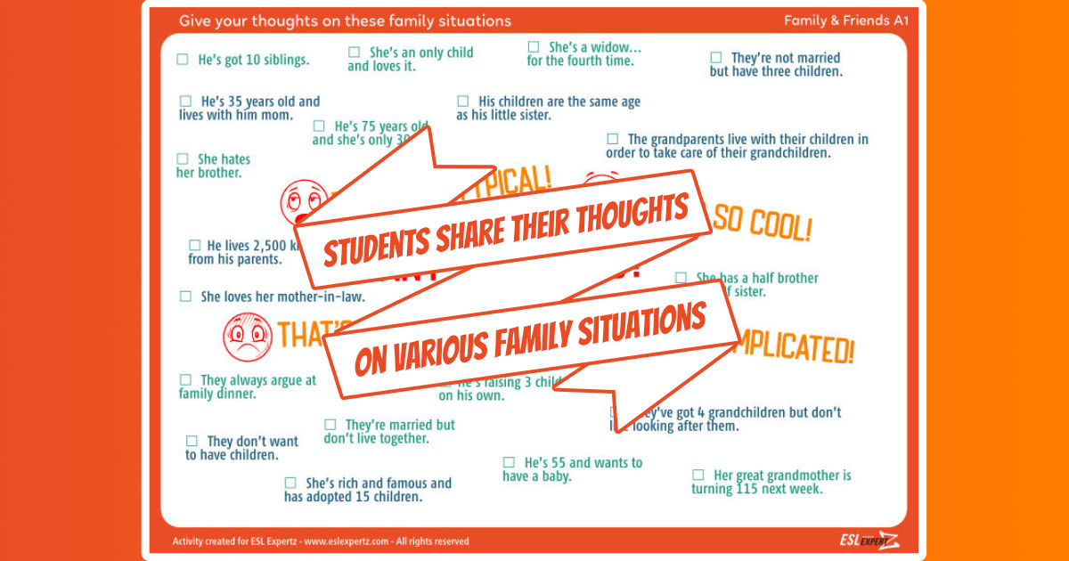 Talk about Family Situations - ESL Expertz
