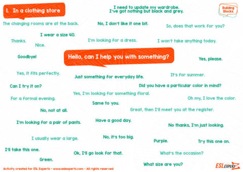 English Dialogue Clothing Store - ESL Expertz