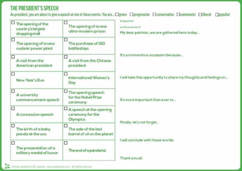 The President's Speech - ESL Expertz