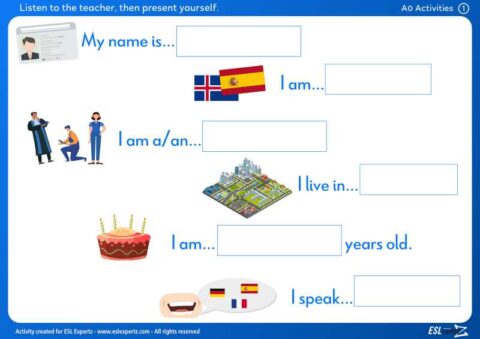 The Very First ESL Activity - ESL Expertz