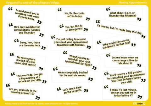 Well, Say Something!: Making Appointments - ESL Expertz