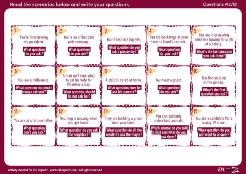 Ask The Perfect Question : ESL Asking Questions Game