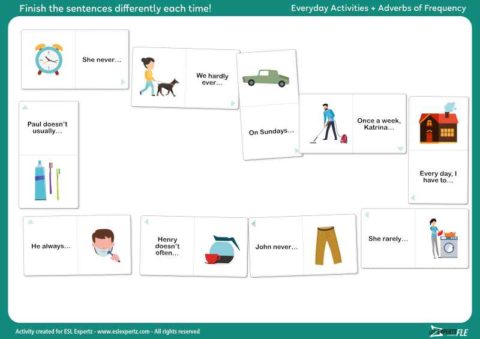 Adverbs of Frequency with Everyday Activities Vocabulary - ESL Expertz