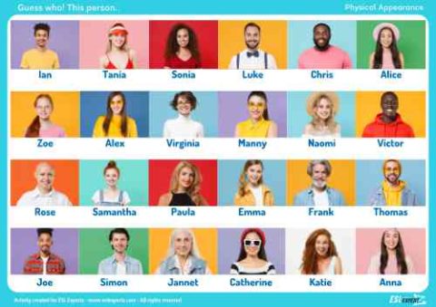 ESL Printable Guess Who Game - ESL Expertz