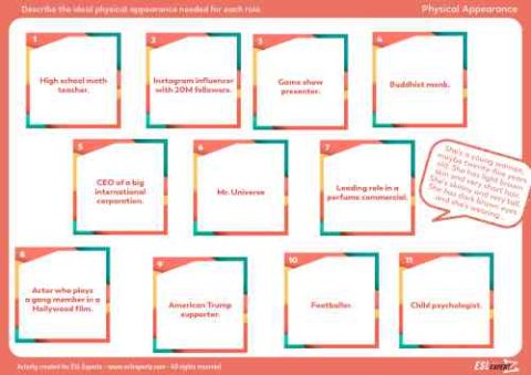 Physical Appearance Speaking Activity: Revizo - ESL Expertz